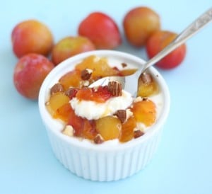 Roasted Plums with Greek Yogurt, Honey, and Almonds - Two Peas & Their Pod