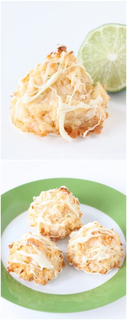 Coconut Lime Macarons with White Chocolate