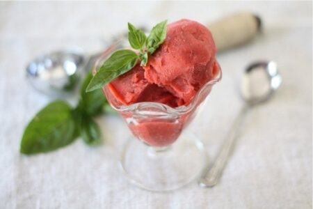 Strawberry Basil Sorbet Recipe
