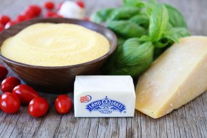 Creamy Basil Polenta with Roasted Tomatoes | Polenta Recipe