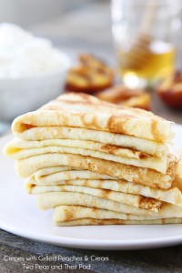 Crepes with Grilled Peaches & Cream | Grilled Peaches