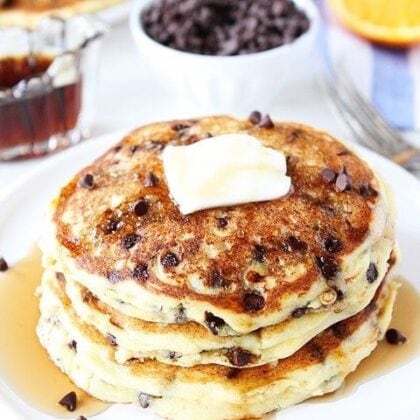 Orange Ricotta Chocolate Chip Pancakes | Ricotta Pancakes