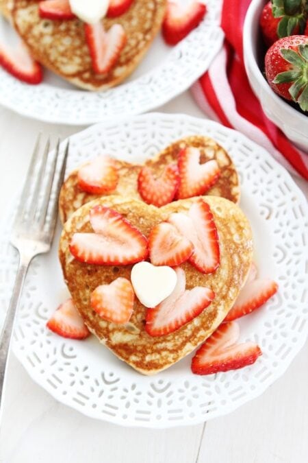 Heart Pancakes {Valentine's Day} - Two Peas & Their Pod
