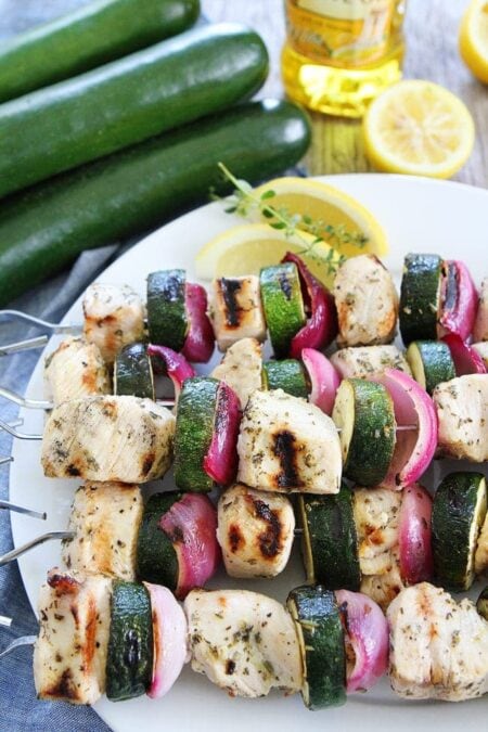 Grilled Chicken Zucchini Kebabs - Two Peas & Their Pod
