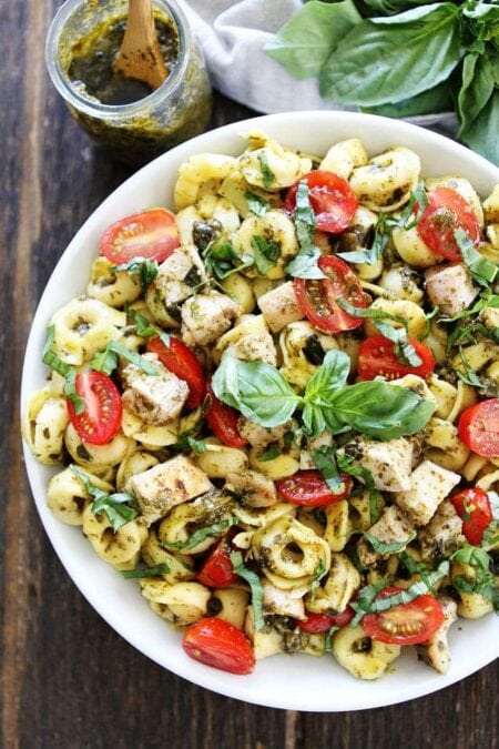 Chicken Pesto Tortellini 6 Ingredients Two Peas And Their Pod
