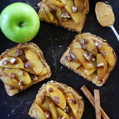Peanut Butter Skillet Apple Toast