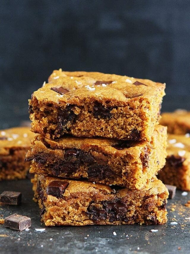 Brown Butter Pumpkin Chocolate Chunk Bars - Two Peas & Their Pod