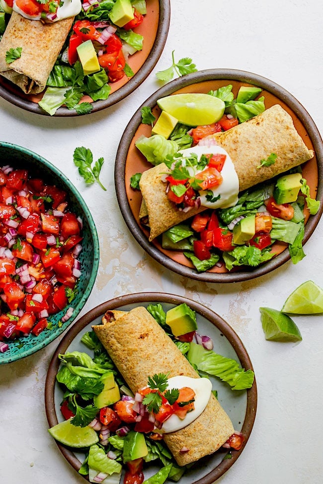 Cheesy Green Chile Chicken Chimichangas - Two Peas & Their Pod