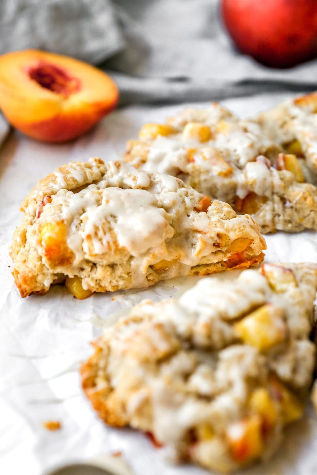 Peach Scones {Fresh Peaches} - Two Peas & Their Pod