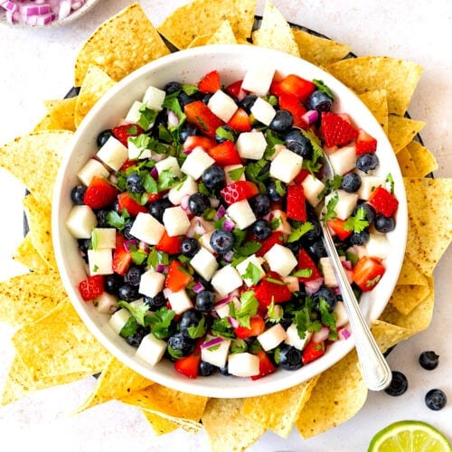 Blueberry Strawberry Jicama Salsa - Two Peas & Their Pod