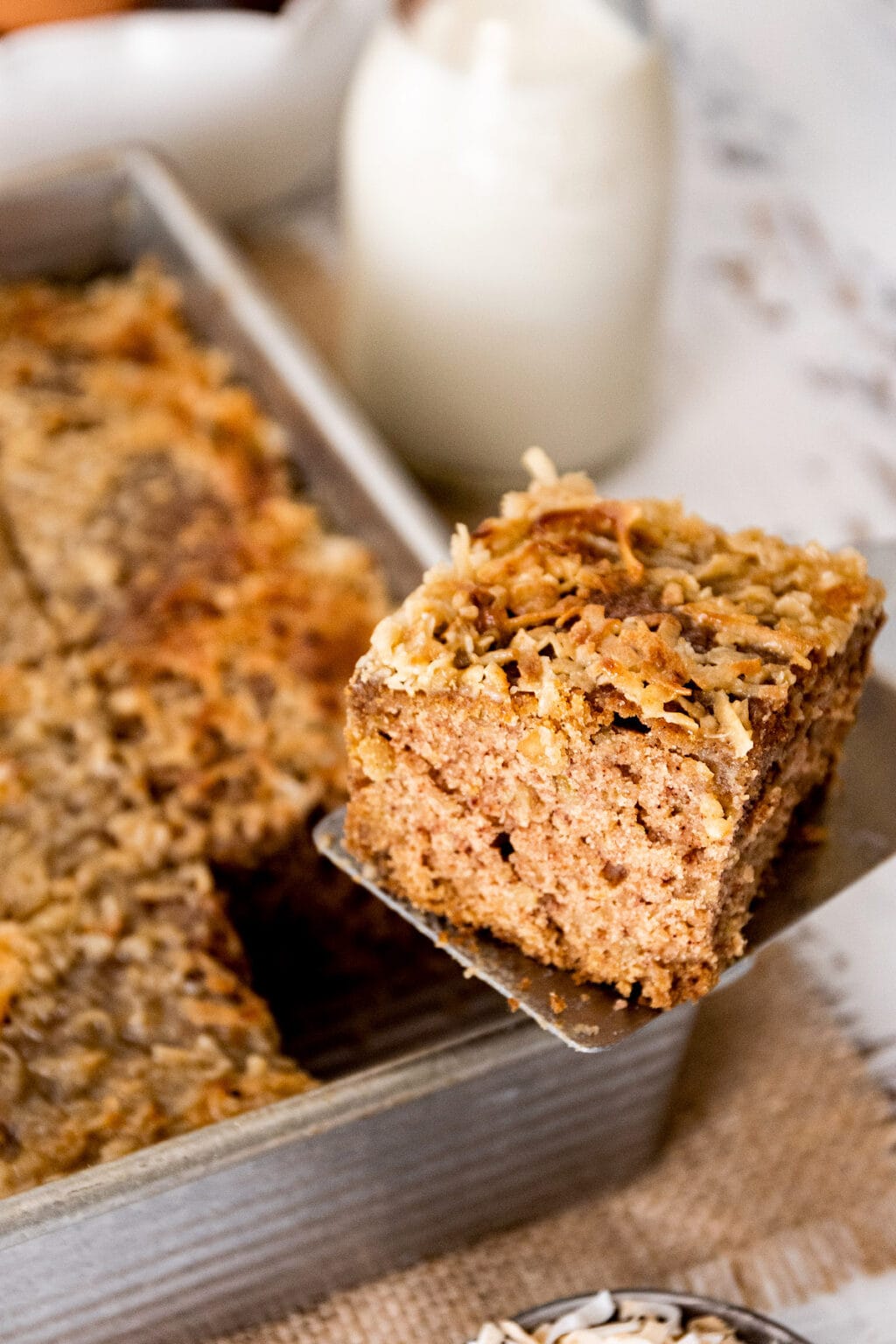 Oatmeal Cake {Coconut Topping} - Two Peas & Their Pod