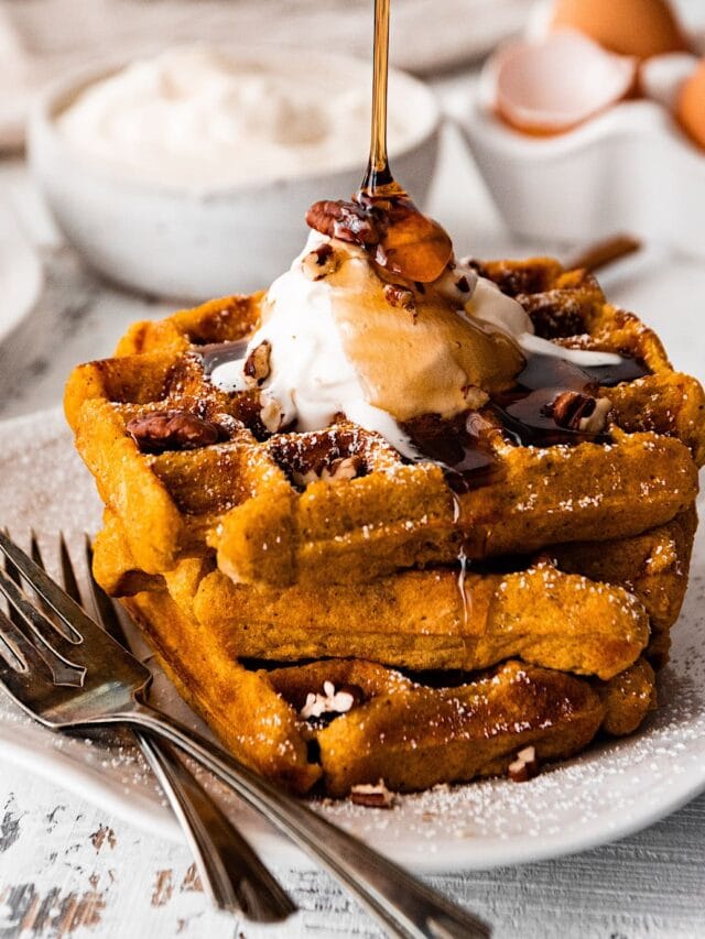 Pumpkin Waffles - Two Peas & Their Pod