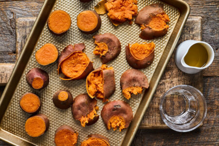 Smashed Sweet Potatoes - Two Peas & Their Pod