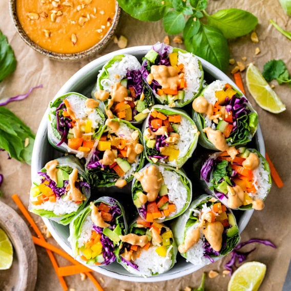 Fresh Spring Rolls (Peanut Sauce) - Two Peas & Their Pod