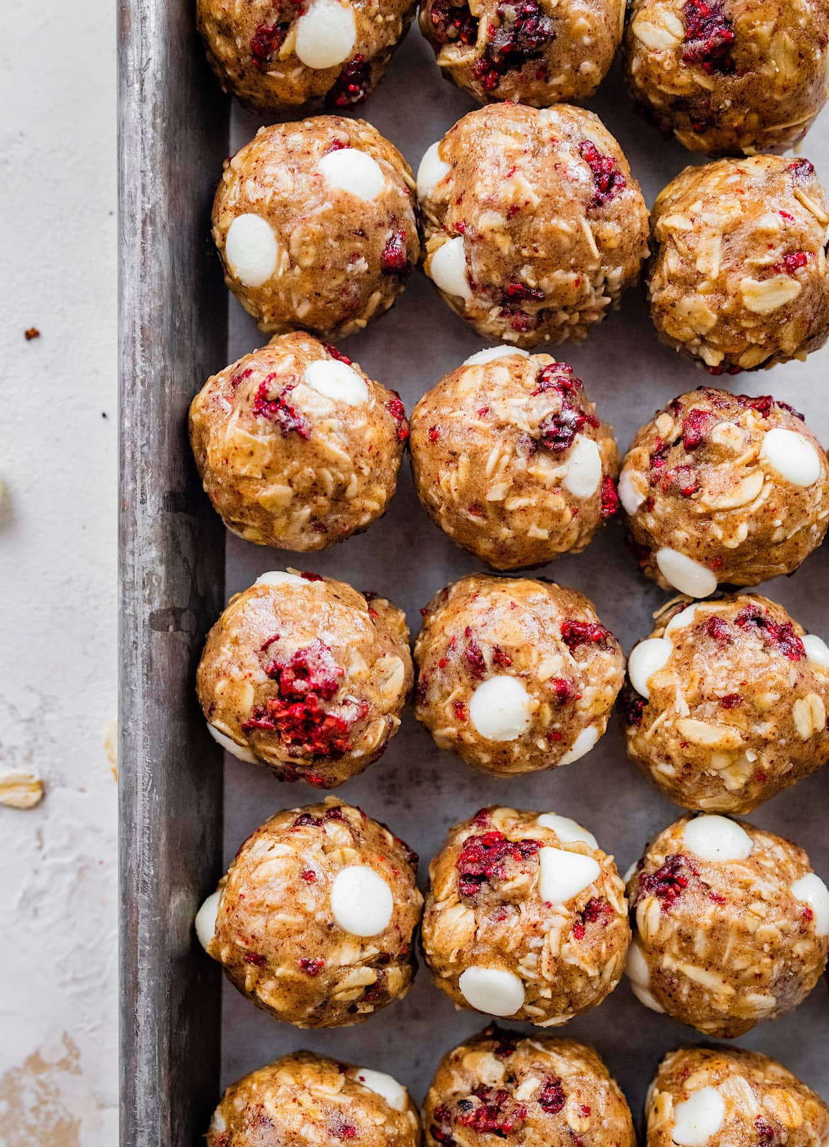 White Chocolate Raspberry Energy Balls