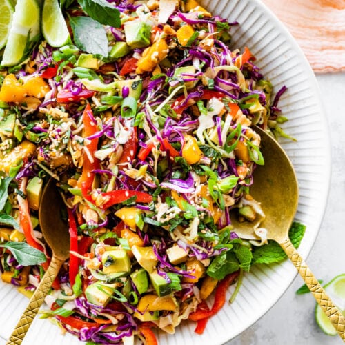 Crunchy Cabbage Salad with Mango and Avocado