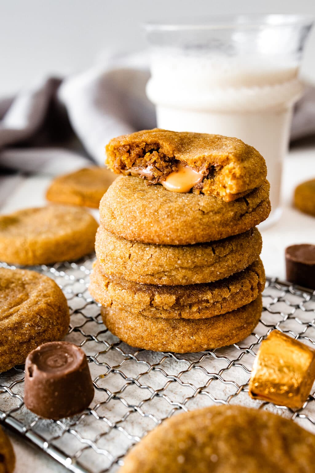 Ginger Molasses Rolo Cookies
