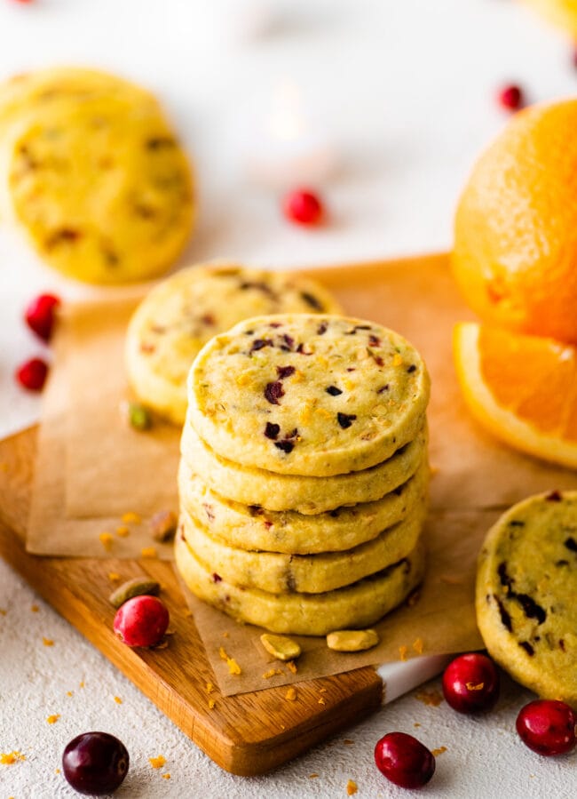 Cranberry Orange Pistachio Shortbread