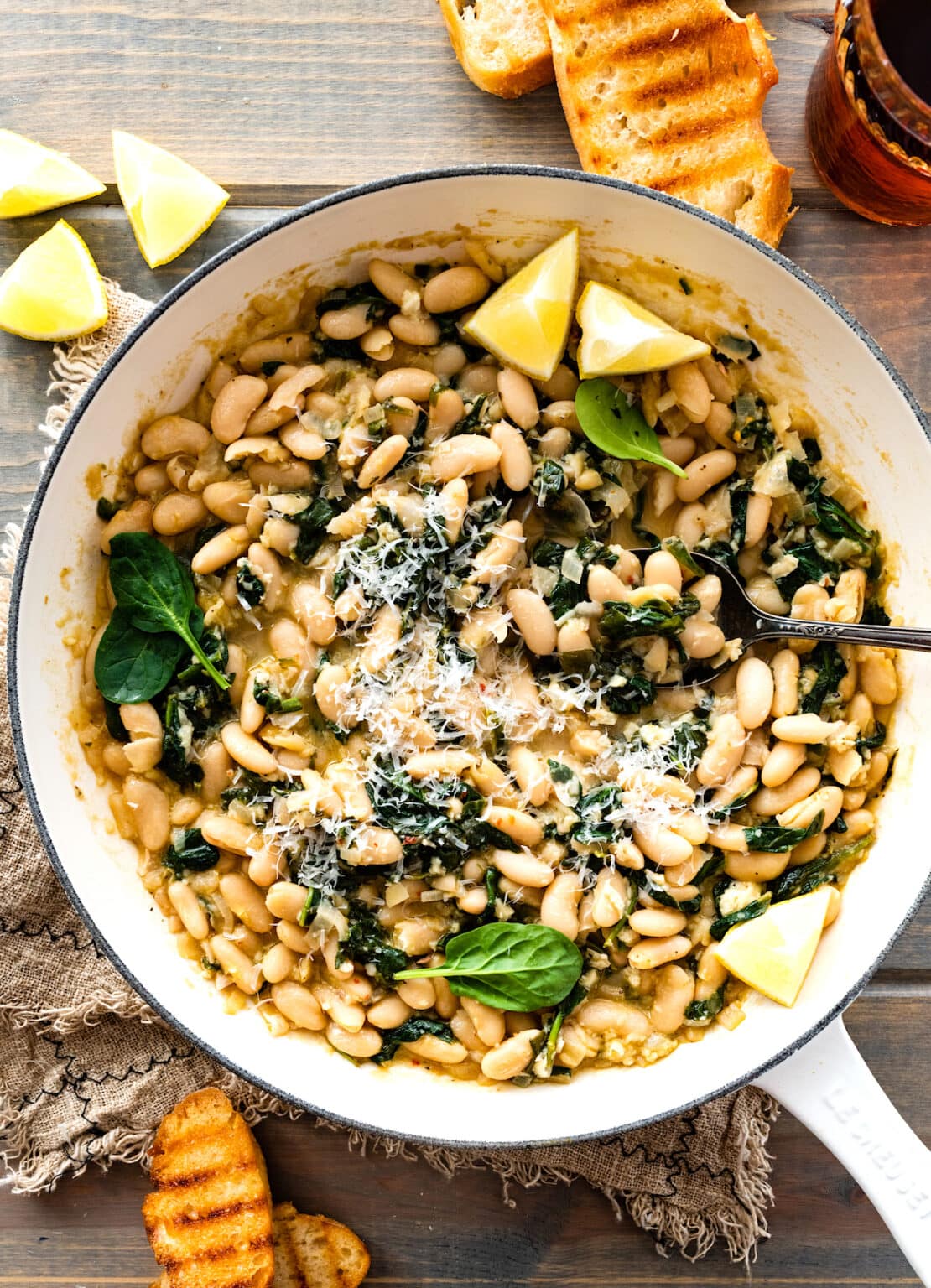 Creamy White Beans with Spinach