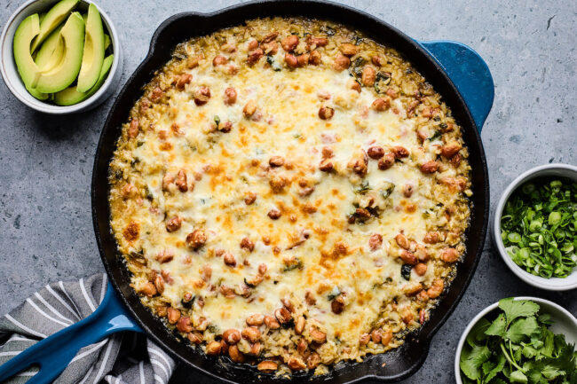 Cheesy Rice and Bean Skillet