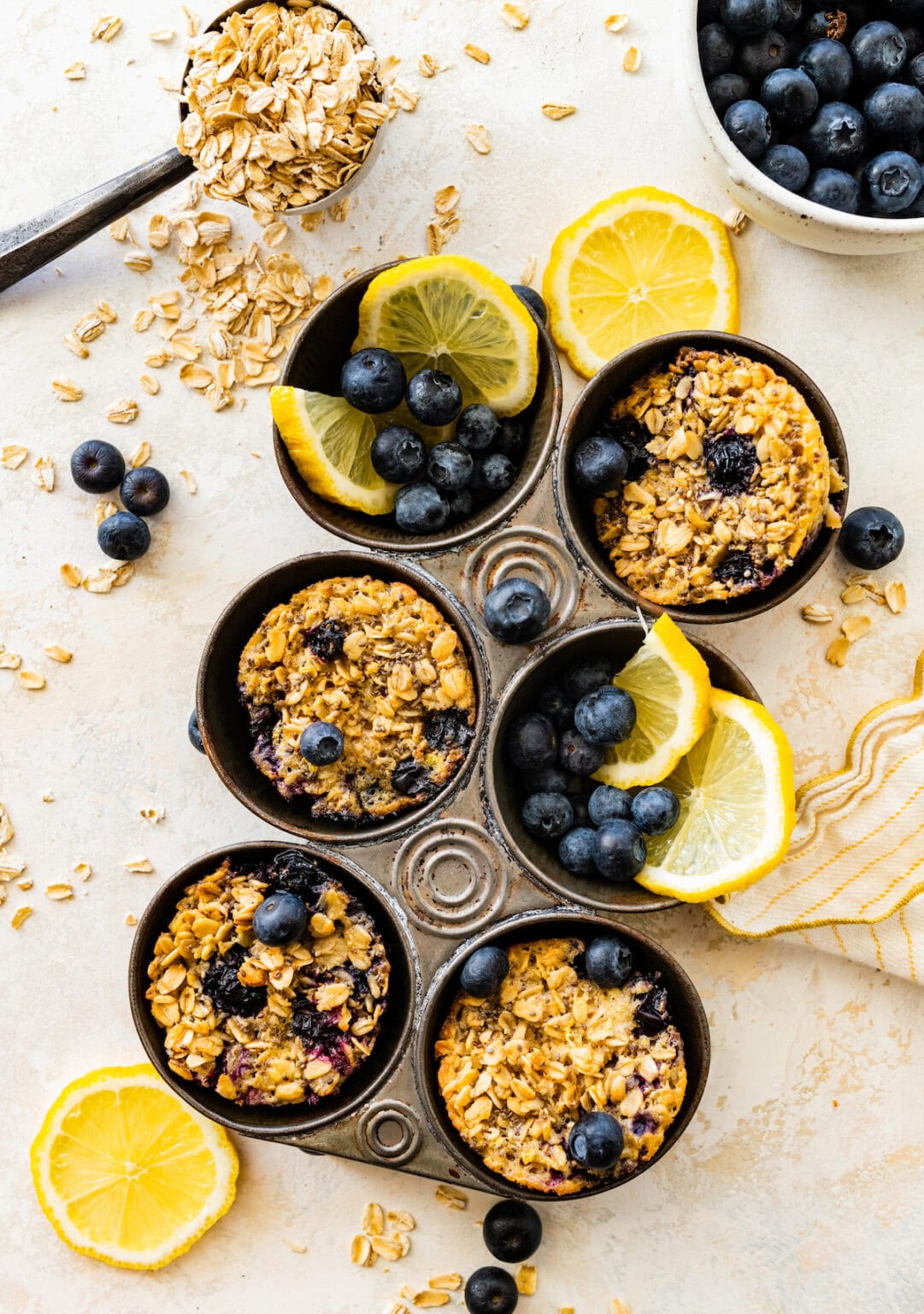 Lemon Blueberry Baked Oatmeal Cups