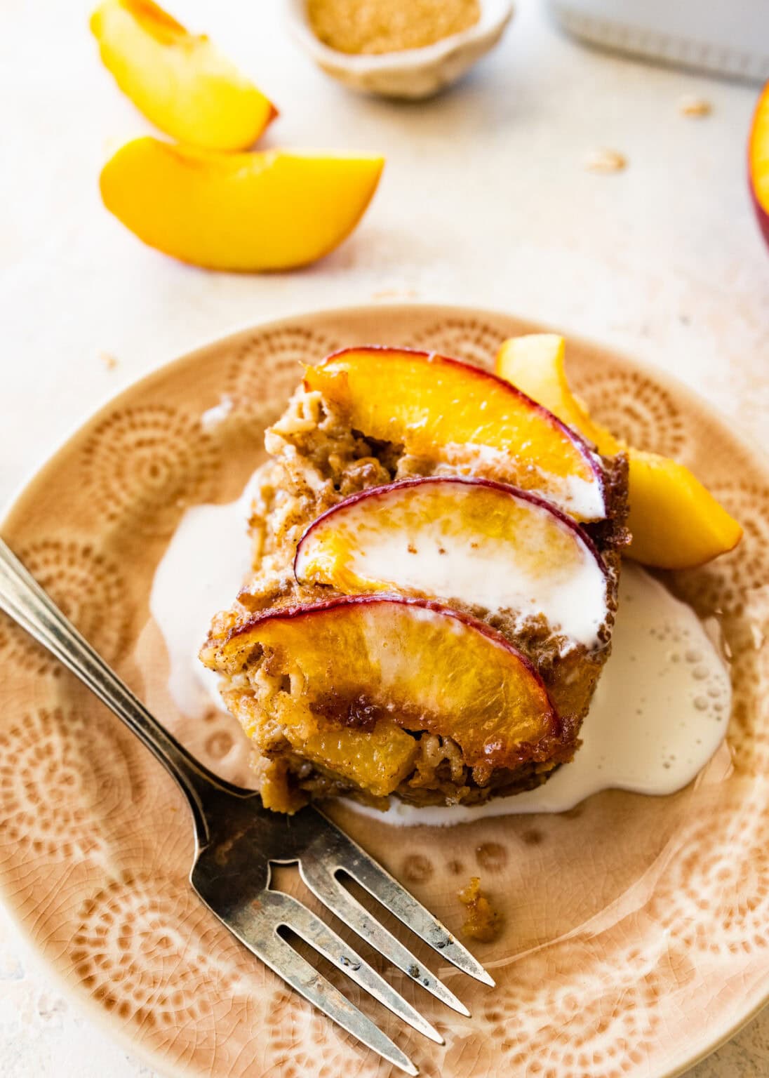 Brown Butter Peach Baked Oatmeal