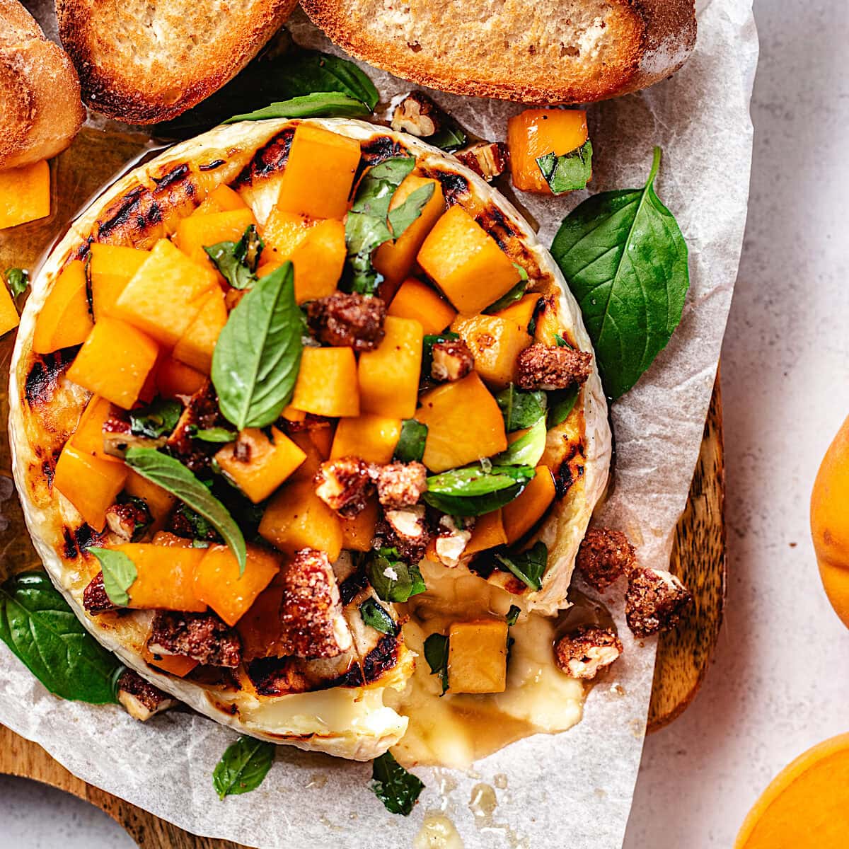 Grilled Brie with Peaches