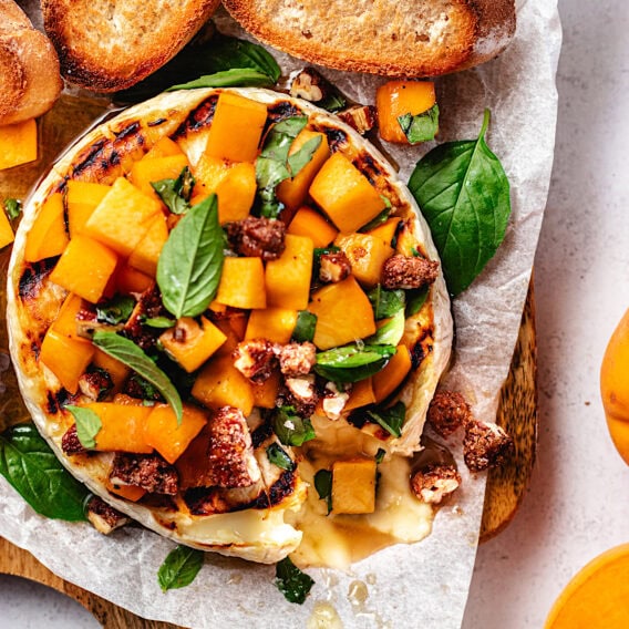 Grilled Brie with Peaches