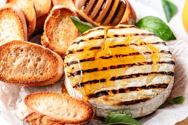 Grilled Brie with Peaches