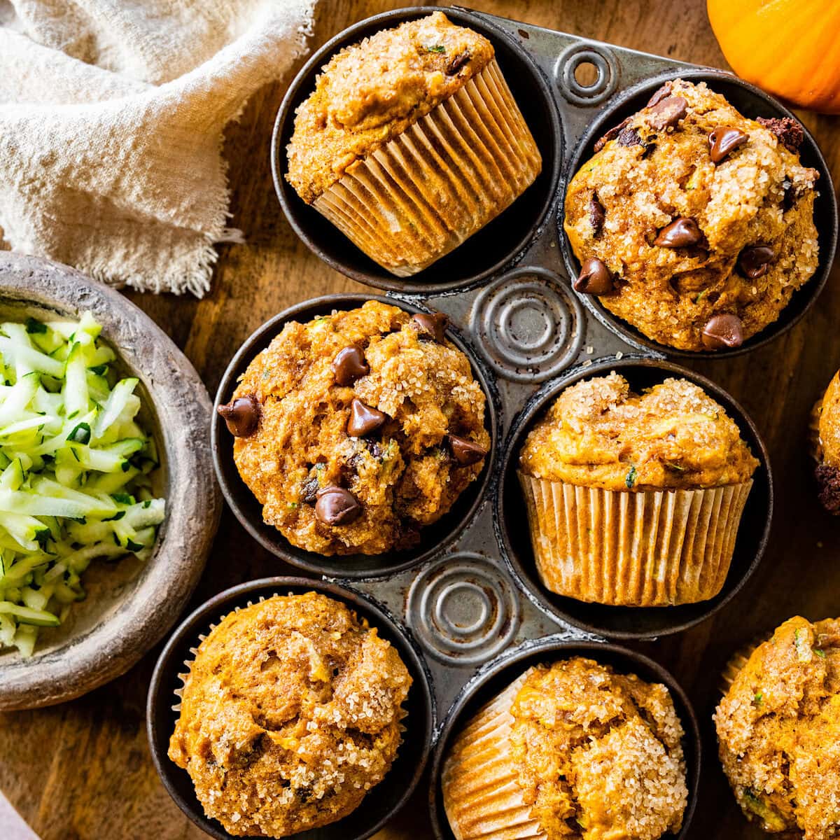 Pumpkin Zucchini Muffins