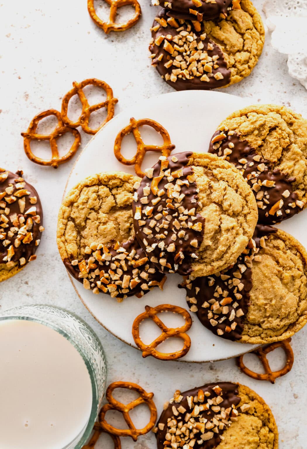 Chocolate Dipped Pretzel Cookies - Two Peas & Their Pod