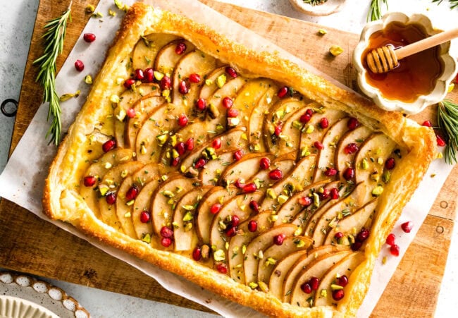 Pear Brie Puff Pastry Tart - Two Peas & Their Pod