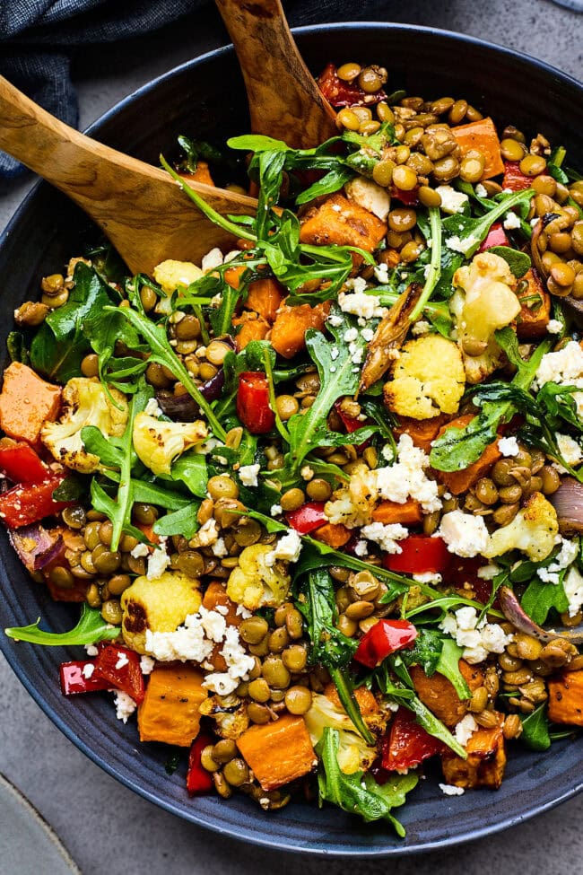 Roasted Vegetable Lentil Salad