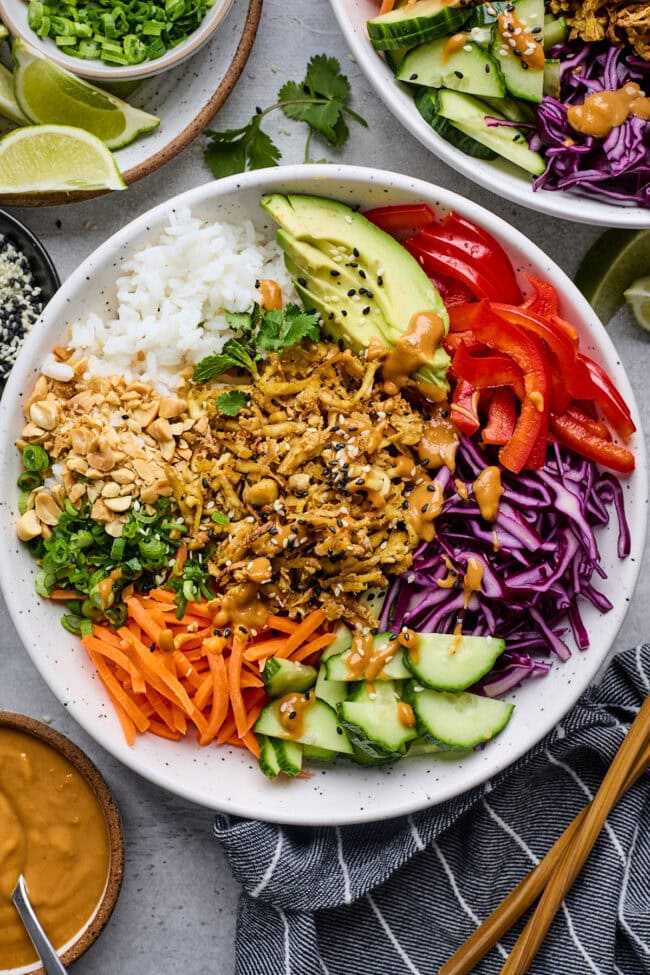 Shredded Tofu Peanut Bowls