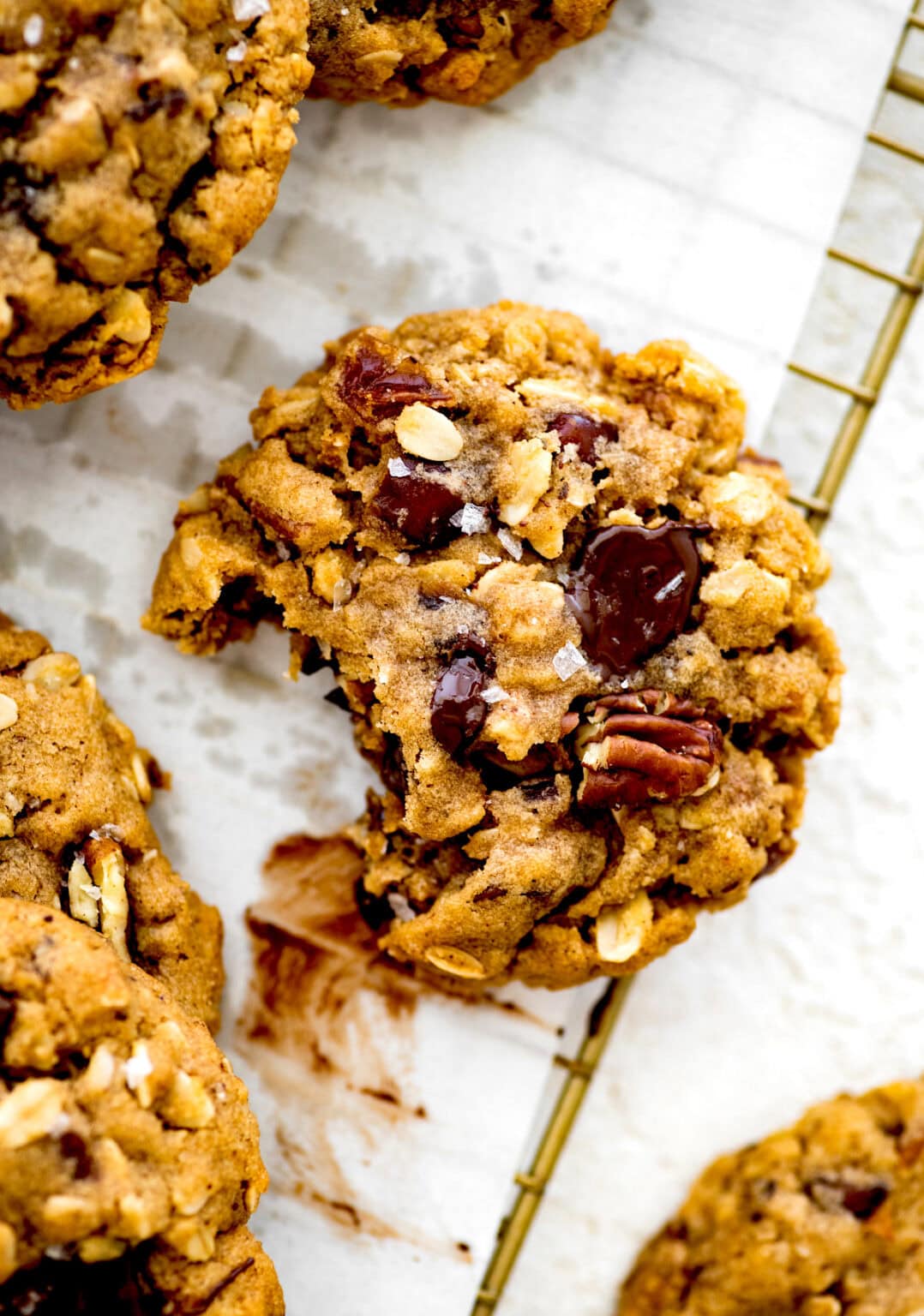 Brown Butter Oatmeal Cookies with Pecans, Dates & Chocolate - Two Peas ...