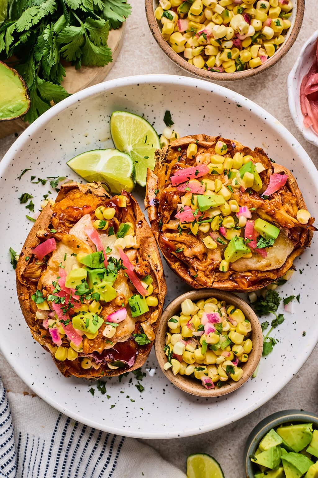 BBQ Chicken Stuffed Sweet Potatoes