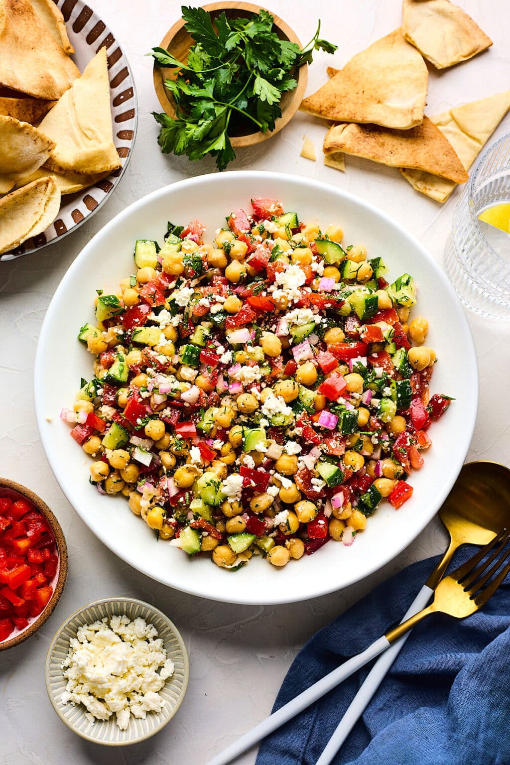 Mediterranean Chickpea Salad - Two Peas & Their Pod