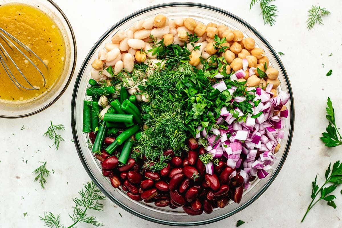 Easy Bean Salad with Sweet & Tangy Dressing - Two Peas & Their Pod