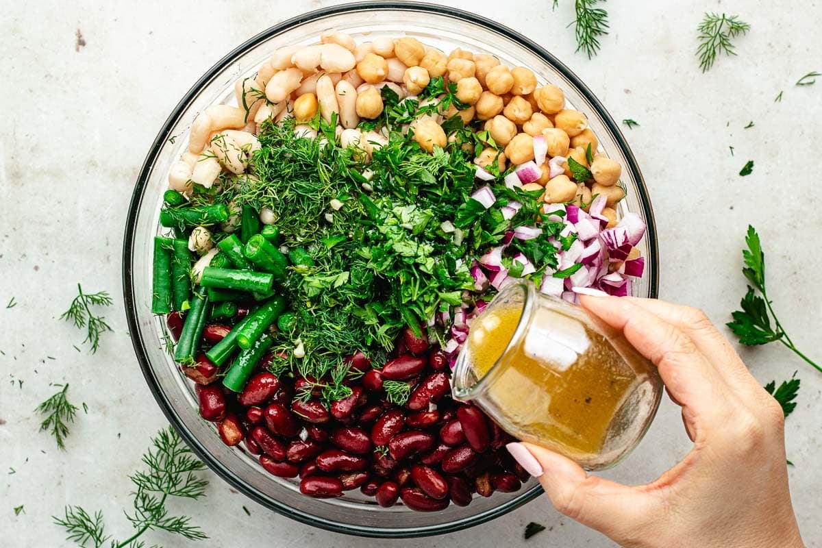 Easy Bean Salad with Sweet & Tangy Dressing - Two Peas & Their Pod