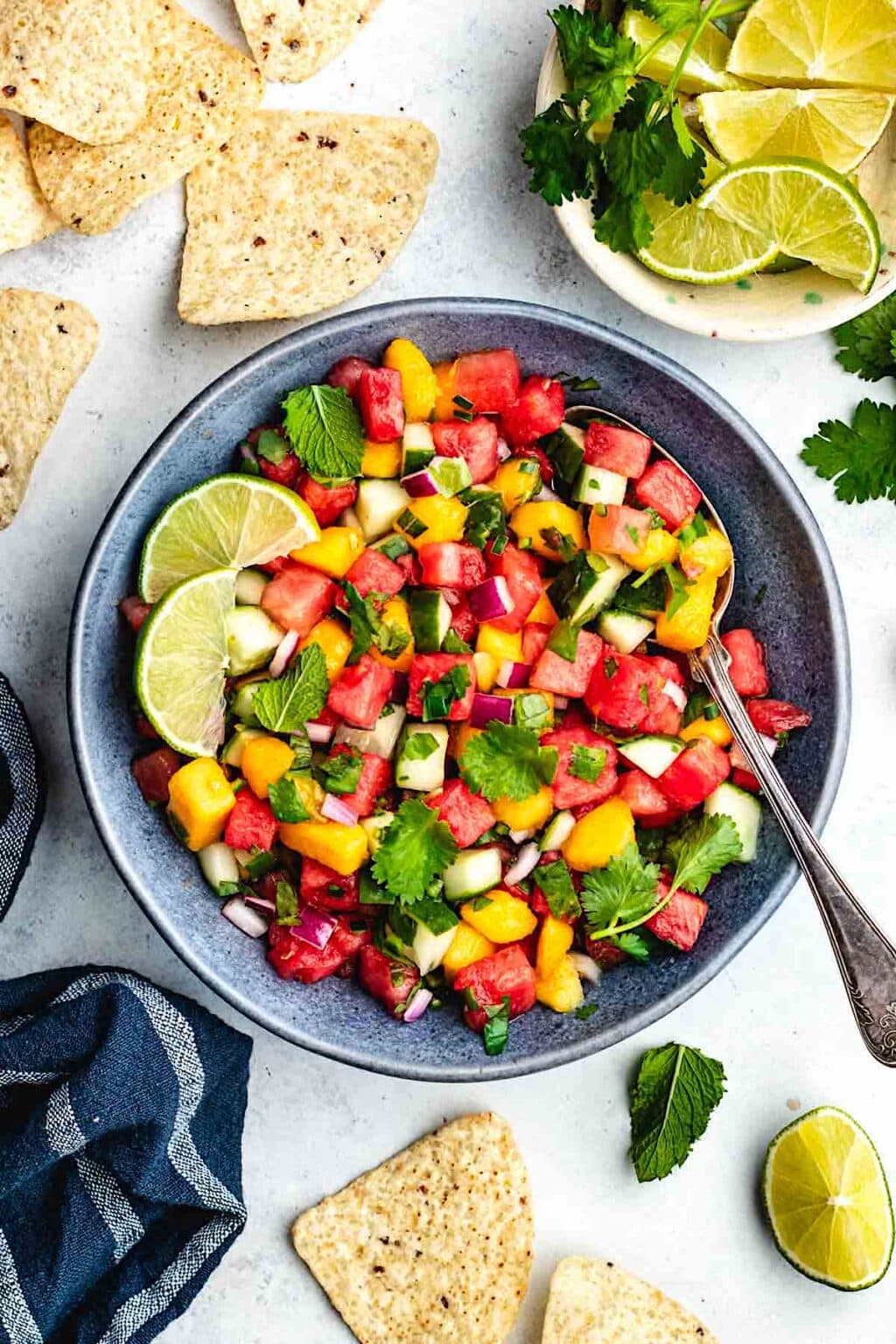 Easy Watermelon Mango Salsa - Two Peas & Their Pod