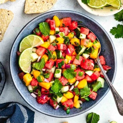 Easy Watermelon Mango Salsa - Two Peas & Their Pod