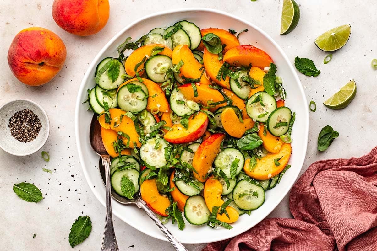 Peach Cucumber Salad (Fresh & Easy) - Two Peas & Their Pod