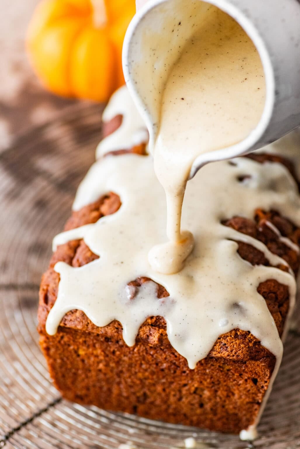 Brown Butter Pumpkin Bread with Maple Glaze - Two Peas & Their Pod