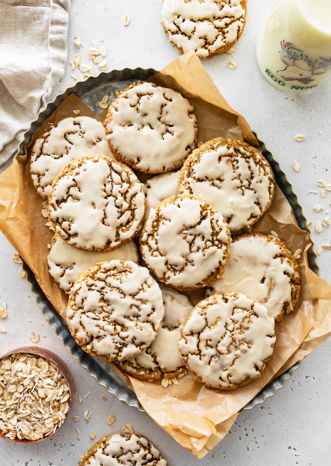 Eggnog Iced Oatmeal Cookies