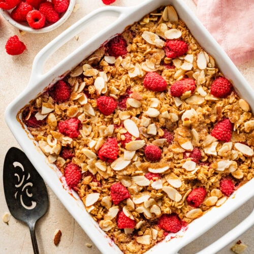 Easy Raspberry Baked Oatmeal