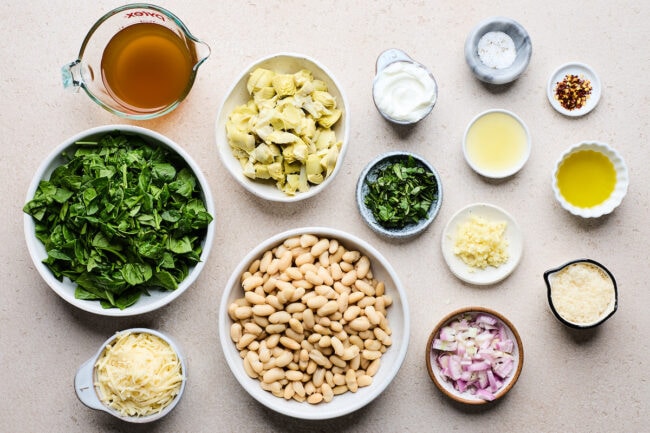 Spinach Artichoke White Bean Skillet